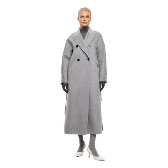 Cesare Gaspari Classic Luxe Long Coat Rosie - Grau - - Coats - Damen - Grau - L