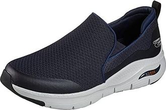 Skechers Homme Arch Fit Baskets Enfiler, Bleu Navy Mesh Synthetic Trim Nvy, 46 EU