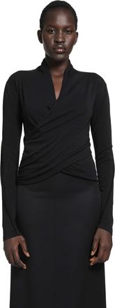 Thom Krom Stretch Cotton Modal Wrap Top