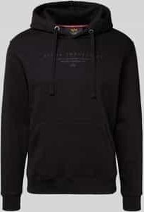 Alpha Industries Hoodie mit Label-Print und Känguru-Tasche