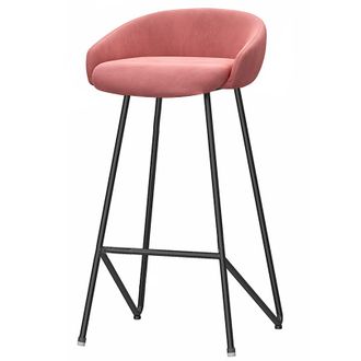 Generic Niedrige Barhocker (66/76 cm) mit Samtbezug und Fu&szlig;st&uuml;tze, ideal f&uuml;r Caf&eacute;s, Pubs, K&uuml;chen, Tresen und Esszimmer