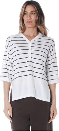 KANGRA Femme, Pulls, Multicolore, Taille: 40 FR Maglia serafino in cotone rigata