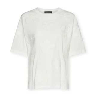 Elena Miro Besticktes T-Shirt - - Tops - Damen - Wei&szlig; - XS