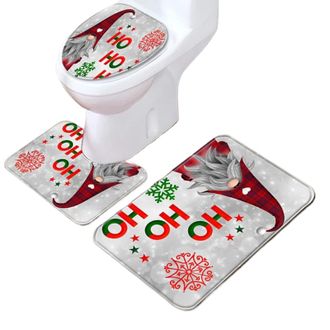Generic Weihnachts-Toilettenbezug - festlicher Sitzteppich, Cartoon-Badezimmer-Zubeh&ouml;r | Anti-Rutsch-Matte f&uuml;r den Urlaub, f&uuml;r Zuhause, Wohnheim, Hotel, Wohnu
