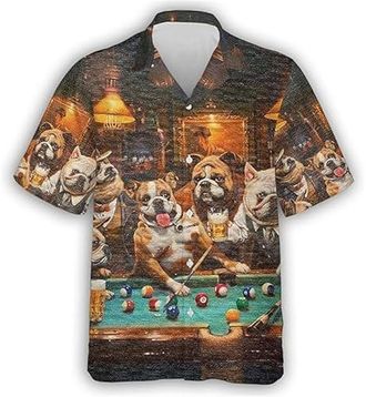 Keephen kewing Billiard Jeu Impression 3D Chemise Hawaiienne Femmes Hommes Billes de Billard Chemise &agrave; Boutons Casual Bowling Chemise &Eacute;t&eacute; &Eacute;quipe Chemise