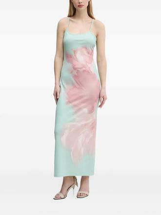 Desigual robe mi-longue à fleurs - Vert