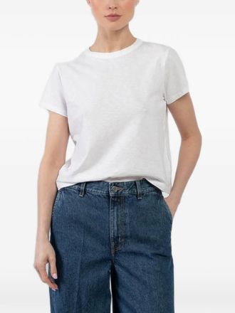 Velvet crew-neck T-shirt - Wei&szlig;