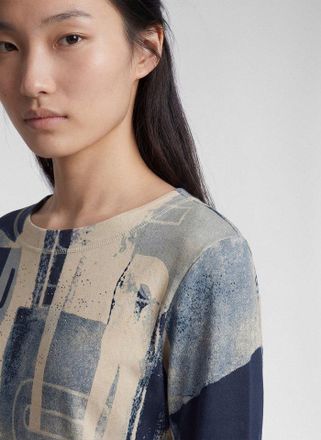 Rabe 3/4-Arm-Shirt mit grafischem Muster und Glitzer-Details