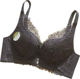 Generic Bustier rembourr&eacute; confortable, fronc&eacute;, anti-affaissement de la poitrine, dentelle sexy, r&eacute;glable, Noir, 40