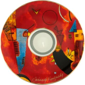 GOEBEL Mit und Gegen K&uuml;nstler Teelicht, Porzellan, bunt, 15 x 15 x 3.5 cm