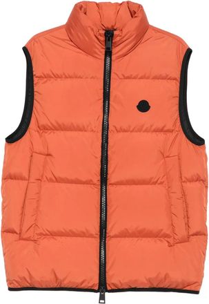 Moncler Gesteppte Weste mit Rei&szlig;verschluss - Orange