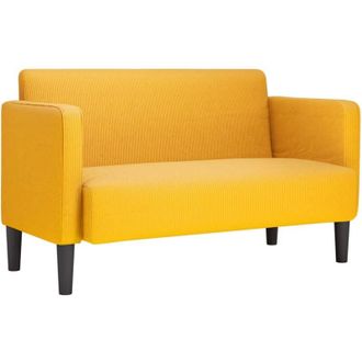 vidaXL Canapé causeuse jaune clair 109 cm tissu velours côtelé vidaXL