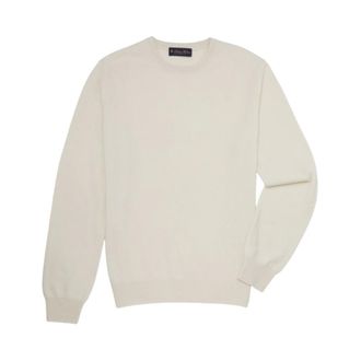Brooks Brothers Homme, Pulls, Blanc, Taille: L Pull ras du cou en cachemire