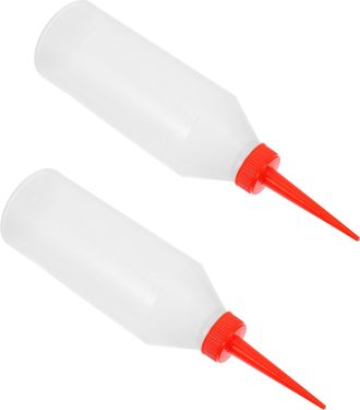 TOPBATHY 2 Stück Ölspender für Nähmaschinen Präzise Kunststoff Dosierflaschen mit Rotem Ausgießer Squeeze Flaschen für Maschinenöl und Bastelkleber Ergonomisch