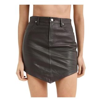 Alexandre Vauthier Asymmetrischer Leder-Minirock - - Skirts - Damen - Braun - XS