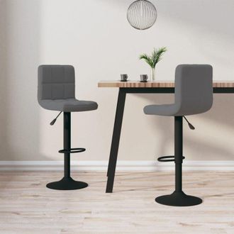 vidaXL Vidaxl - Tabourets de bar lot de 2 gris fonc&eacute; velours