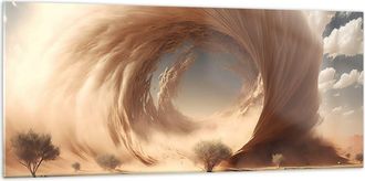 Arttor Wandbilder Dekoration Wohnzimmer Sand Wüste Ein Sandsturm Panorama Bilder auf Glas 120x50cm Glasbild Schlafzimmer Küche Wand Kunstdruck Art Groß Wandd