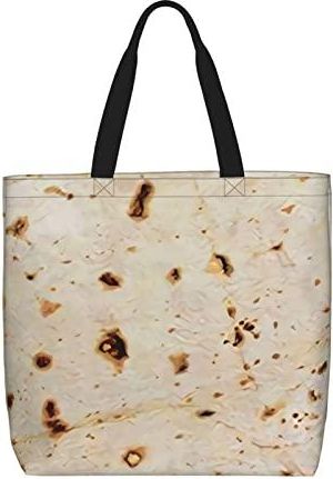 Generic Sac De Courses Burritos Taco G&eacute;ant &Agrave; La Tortilla De Farine Fourre Tout Personnaliser R&eacute;utilisable Sacs En Toile Pour Femmes, Pour &Eacute;cole, Filles, Voyag