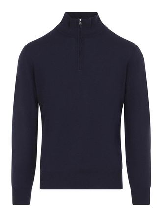 Canali Pull Col Roul&eacute; - Bleu