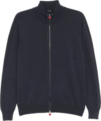 Kiton pull à logo imprimé - Bleu