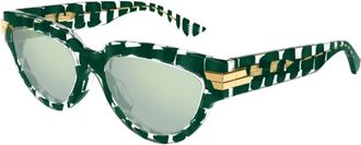 Bottega Veneta unisex, Accessoires, Vert, Taille: 55 MM Cat Eye Lunettes de soleil