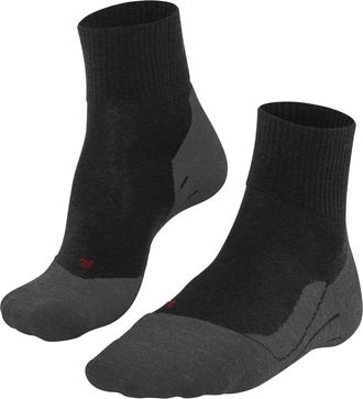 Falke Herren Wandersocken TK5 Wander Wool Short M Sso Wolle Funktionsmaterial antiblasen dünn 1 Paar, Grau Asphalt Melange 3180, 39-41