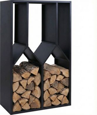 Mendler Brennholzlager HWC-P76, Kamin-/Feuerholzregal Holzlager Holzunterstand Outdoor Metall 160x95x50cm - anthrazit