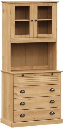 vidaXL Highboard vigo 80x40x176 cm Massivholz Kiefer Vidaxl Braun