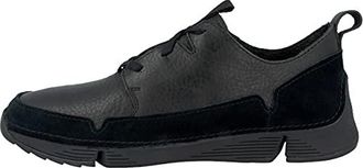 Clarks Tri Solar, Sneakers Basses Homme, Noir (Black Leather Black Leather), 44 EU