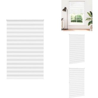 vidaXL Vidaxl - Zebrarollo Wei&szlig; 140x200 cm Stoffbreite 135,9 cm Polyester - Zebra-Jalousie - Zebra-Jalousien - Zebra-Rollo - Doppelrollo