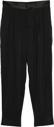 Giorgio Armani Homme, Pantalons, Noir, Taille: XL Pantalon &agrave; Pinces en Soie Lav&eacute;e