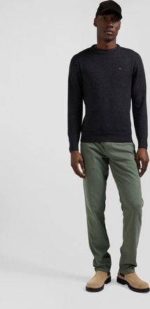 Eden Park Pull Col Rond En Laine Et Coton Gris Anthracite Coupe Regular