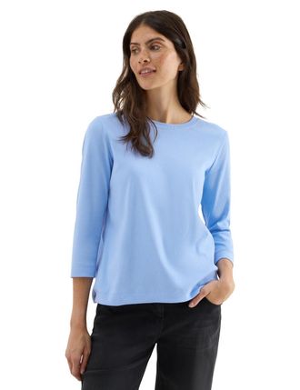 Cecil Damen 3227462 Shirt mit Rippstruktur, Sporty Light Blue, XX-Large