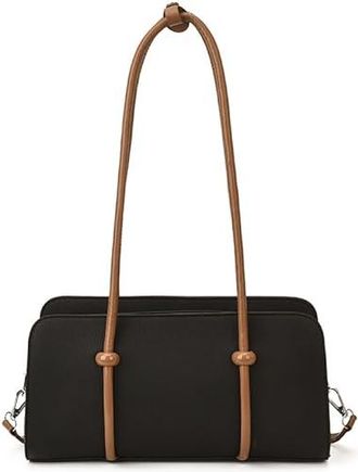 Generic Sac de voyage en cuir synth&eacute;tique avec fermeture &eacute;clair - Grande capacit&eacute; - L&eacute;ger - Pour femme - Usage quotidien - Occasion sp&eacute;ciale, Noir, 11.02x2.56