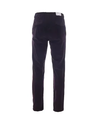 Eleventy Mens Corduroy Joggers Burgundy Cotton Modal Elastane Trousers