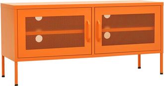vidaXL Vidaxl - Armoire télévisée avec 2 portes en maille en acier de style industriel différentes couleurs Couleur : Orange