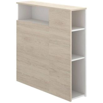 Dmora Kopfteil Haitang, Kopfende, Bettkopfteil, Kopfbrett, 23x99 h96 cm, Weiß und Eiche - Dmora