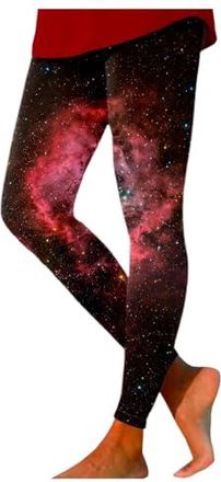 Generic Legging de Sport Femme Imprimé Galaxie Leggings Pantalons de Fitness Confortables et Moulants Legging Slim Fit Leggings sans Couture Legging Exercice 