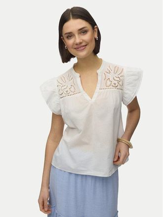 Vero Moda Bluse Line 10347292 Wei&szlig; Regular Fit