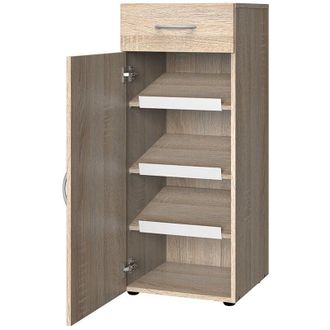 PEGANE Pegane - Meuble &agrave; chaussures en bois m&eacute;lamine coloris imitation ch&ecirc;ne - longueur 40 x hauteur 98 x profondeur 40 cm