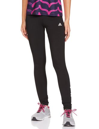 adidas Damen Essentials High-Waisted Logo Leggings, Black / White, XS