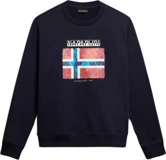 Napapijri Homme, Sweatshirts et sweats à capuche, Bleu, Taille: 2XL Guiro Long Sleeve Top