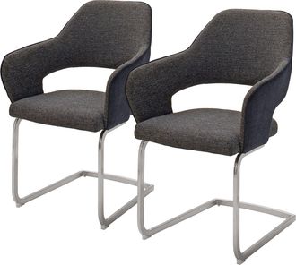 Loftscape home24 Freischwinger Savega 2er-Set 58 x 89 x 59cm Grau/Dunkelgrau