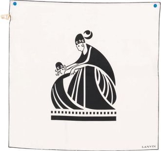 Lanvin Femme, Accessoires, Beige, Taille: ONE Size Logo Silk Scarf