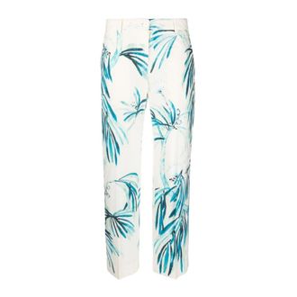 F.R.S. For Restless Sleepers Wei&szlig;e Hose mit Blattmuster - - Trousers - Damen - Wei&szlig; - S