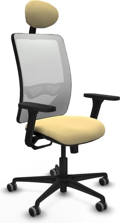 Piqueras y Crespo Schreibtischstuhl mit Zulema-Armlehnen, h&ouml;henverstellbarer Lendenwirbelst&uuml;tze und festem Kopfteil, ausgestattet mit Sincro 3 Positionen und Schneidesc