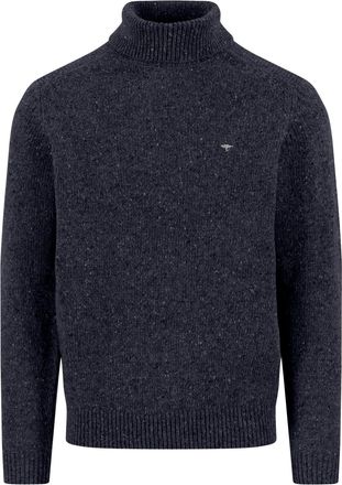 Fynch-Hatton Pullover aus Wollmix mit Rollkragen und Melange-Struktur Navy/XXL