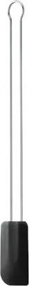 Rösle Spatule de Cuisine Étroite - Ustensile de Pâtisserie de Haute Qualité - Inox 18/10 et Silicone Noir Résistant à la Chaleur Jusquà 200 °C - Passe au La