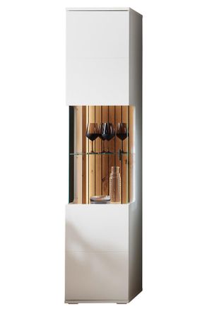 Stylife Vitrine, Wei&szlig;, Eiche Artisan, Metall, 5 F&auml;cher, 45x208x37.4 cm, Beim&ouml;bel erh&auml;ltlich, stehend, Beleuchtung, Wohnzimmer, Wohnw&auml;nde, Vitrinenschr&auml;nke