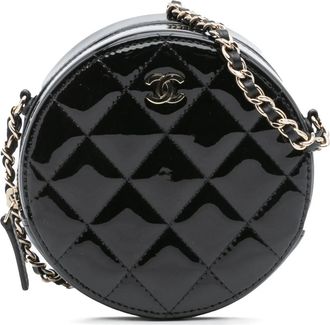 Chanel Hobo Bags - Quilted Patent Round As Earth Crossbody - Gr. unisize - in Schwarz - für Damen